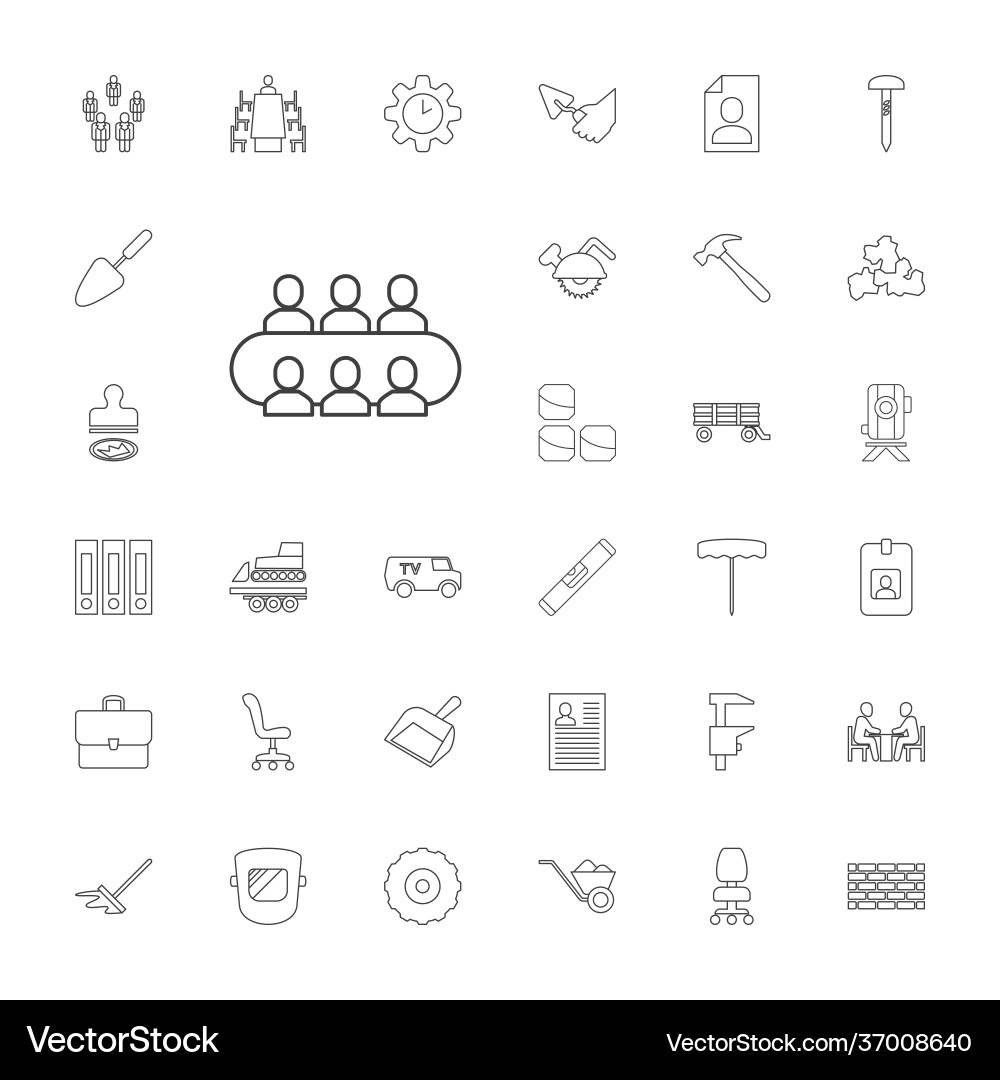 33 work icons Royalty Free Vector Image - VectorStock