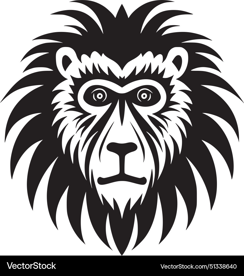 Baboon - minimalist and simple silhouette Vector Image