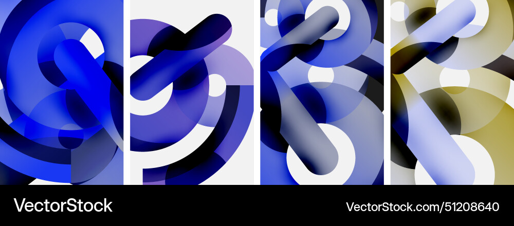 Circle geometric abstract posters Royalty Free Vector Image