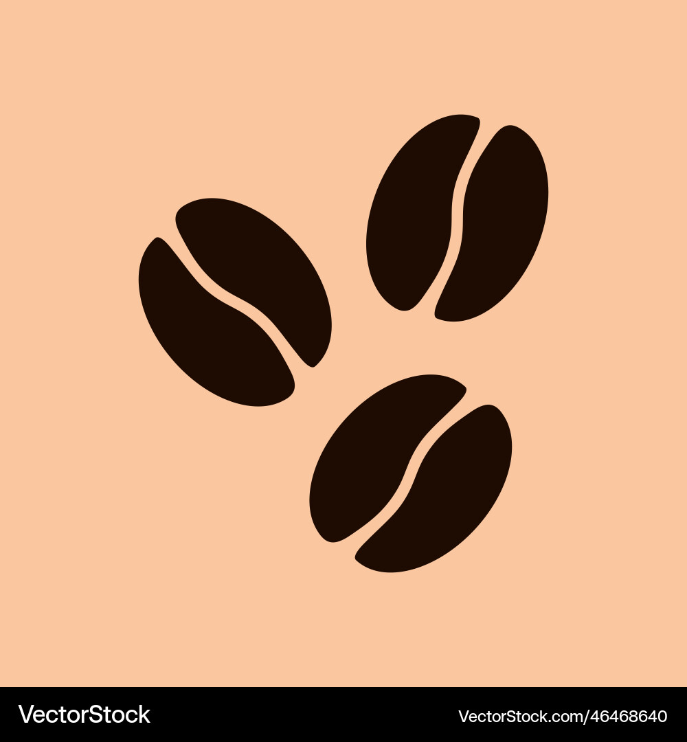 Coffee beans icon roasted logo Royalty Free Vector Image