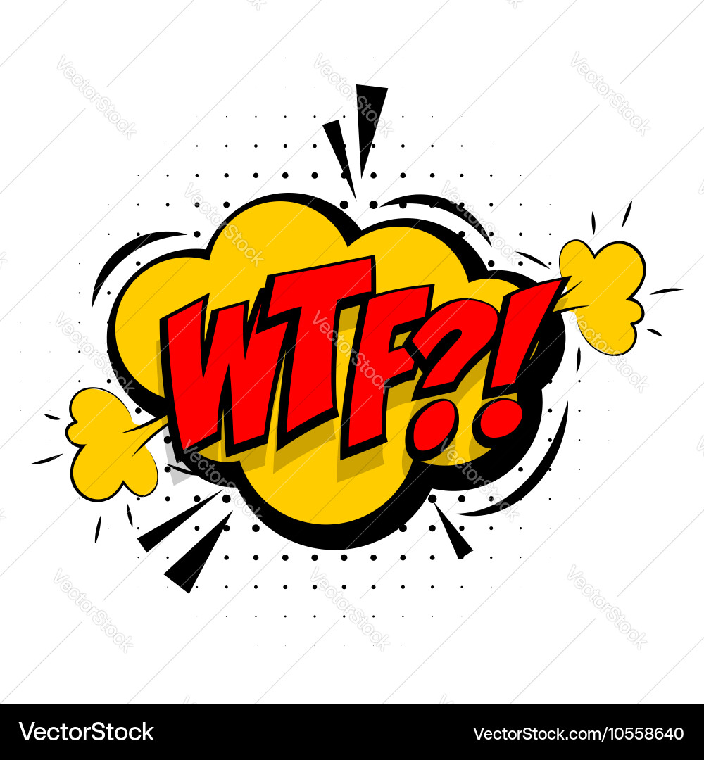 Comic Sound Effects - WTF Royalty Free Vector Image