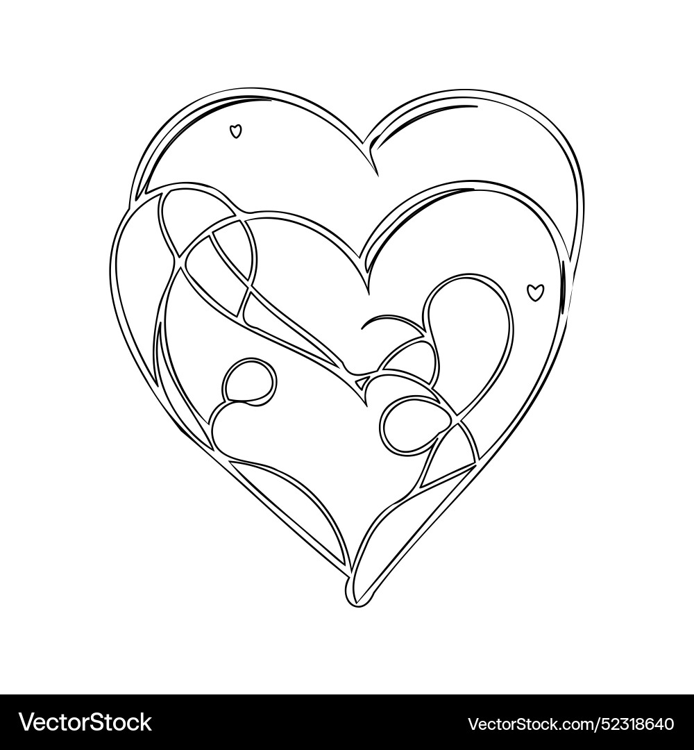 Love valentine outline sketch Royalty Free Vector Image