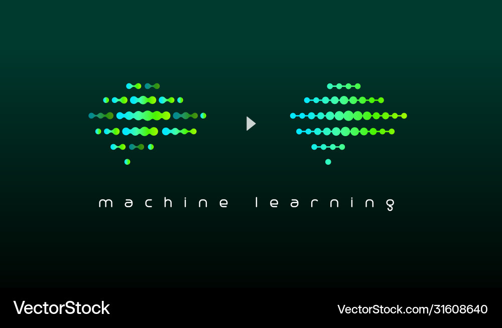 Machine learning logo artificial intelligence Vector Image