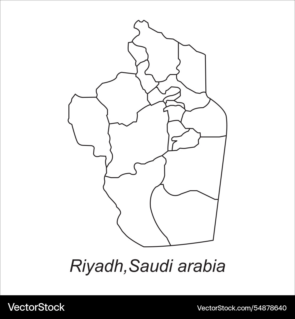 Map of riyadh saudi arabia Royalty Free Vector Image