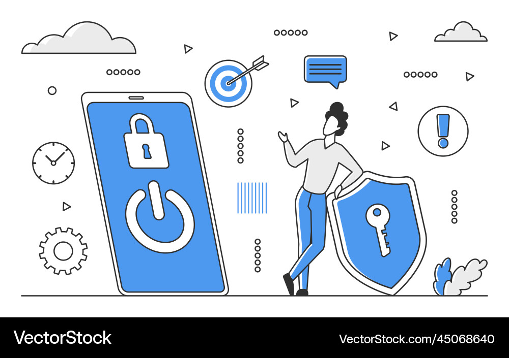 Mobile App Security & Protection Royalty Free Vector
