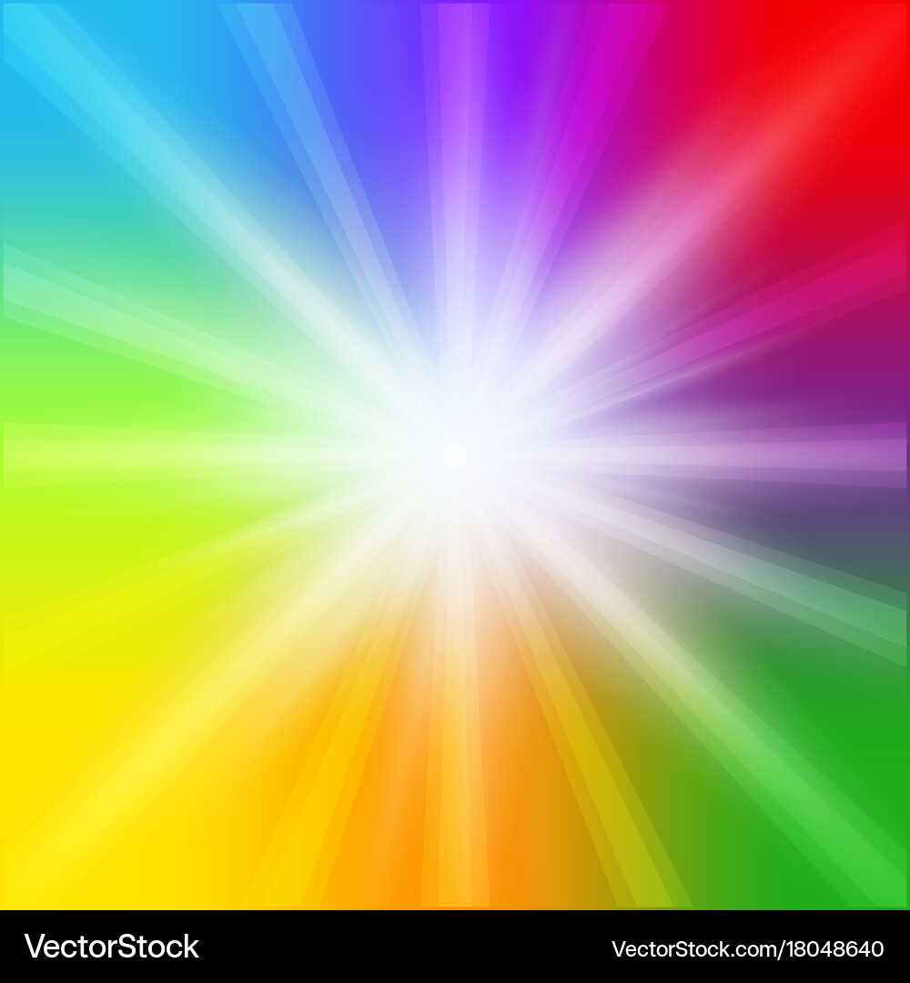 Rainbow background with bright light Royalty Free Vector