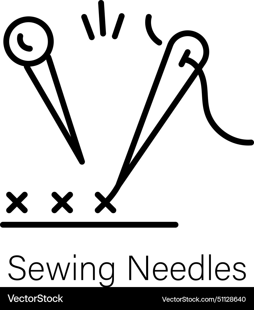 Sewing needles Royalty Free Vector Image - VectorStock