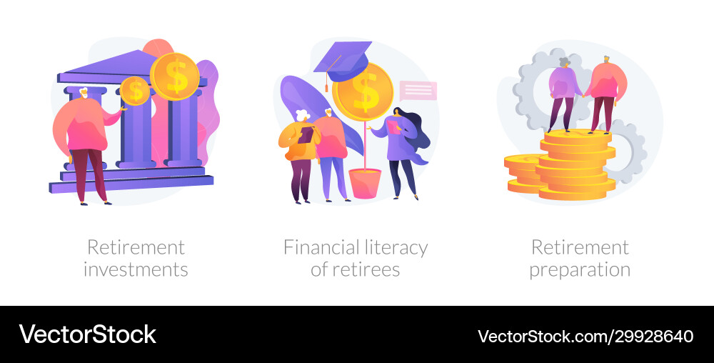 Smart retirement concept metaphors Royalty Free Vector Image