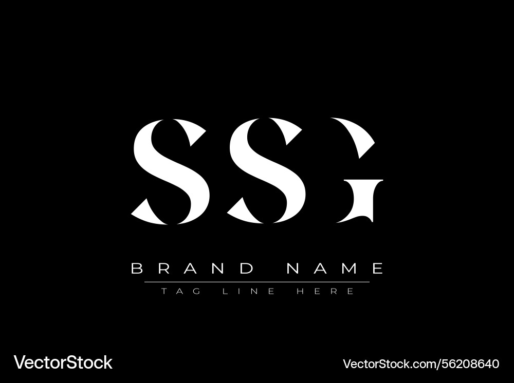 Ssg abstract letter logo design Royalty Free Vector Image