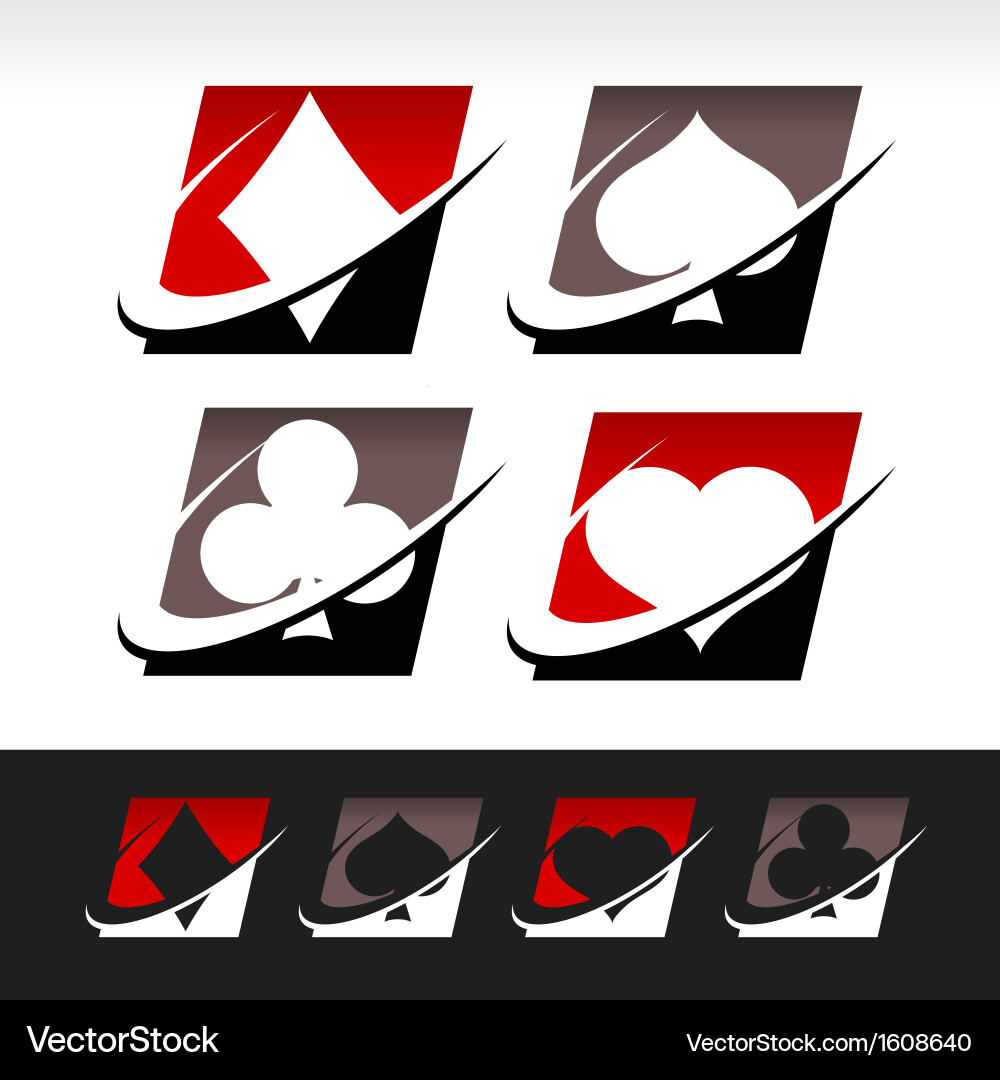 Swoosh Poker Icons - Modern Royalty Free Vector Image