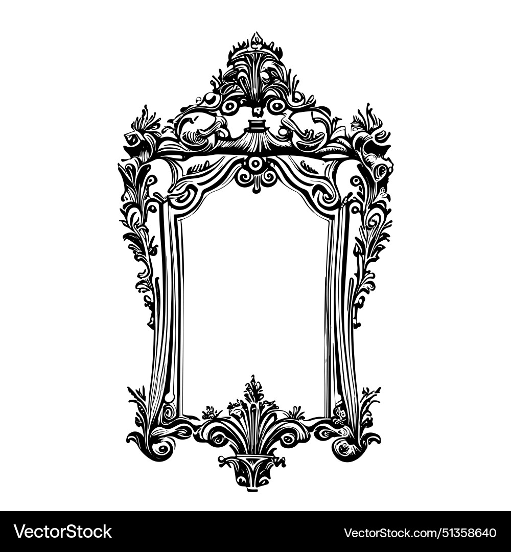 Vintage mirrors sketch Royalty Free Vector Image