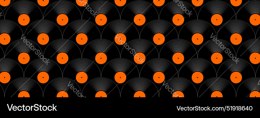 Vinyl discs seamless pattern repeating gramophone Vector Image