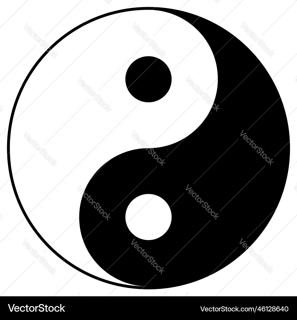 Yin yang - das und Symbol schwarz Lizenzfreies Vektorbild