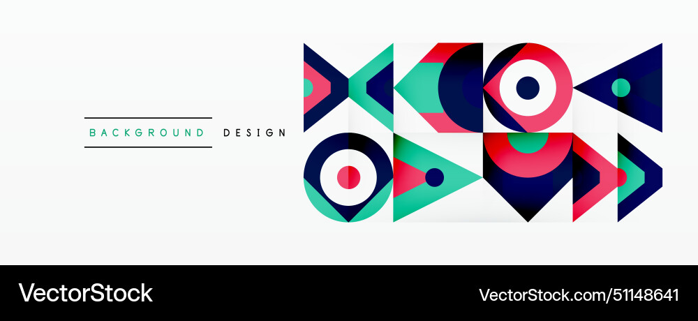 Colorful geometric pattern with arrows and circles