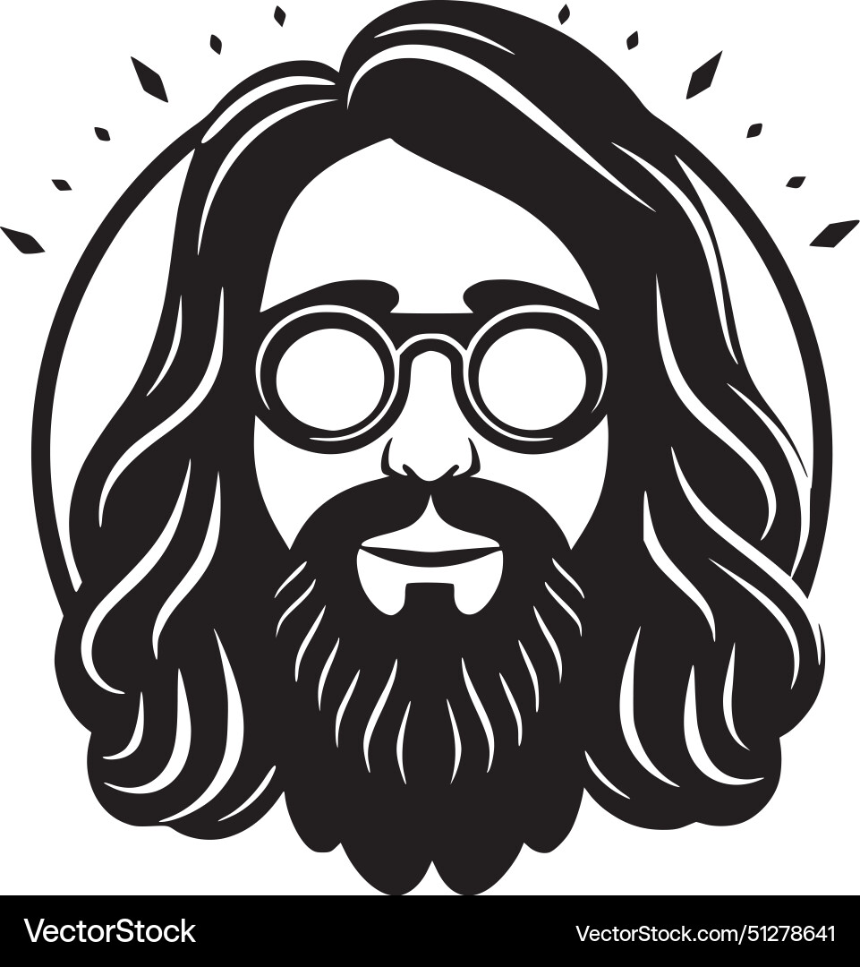 Hippy - minimalist and simple silhouette Vector Image