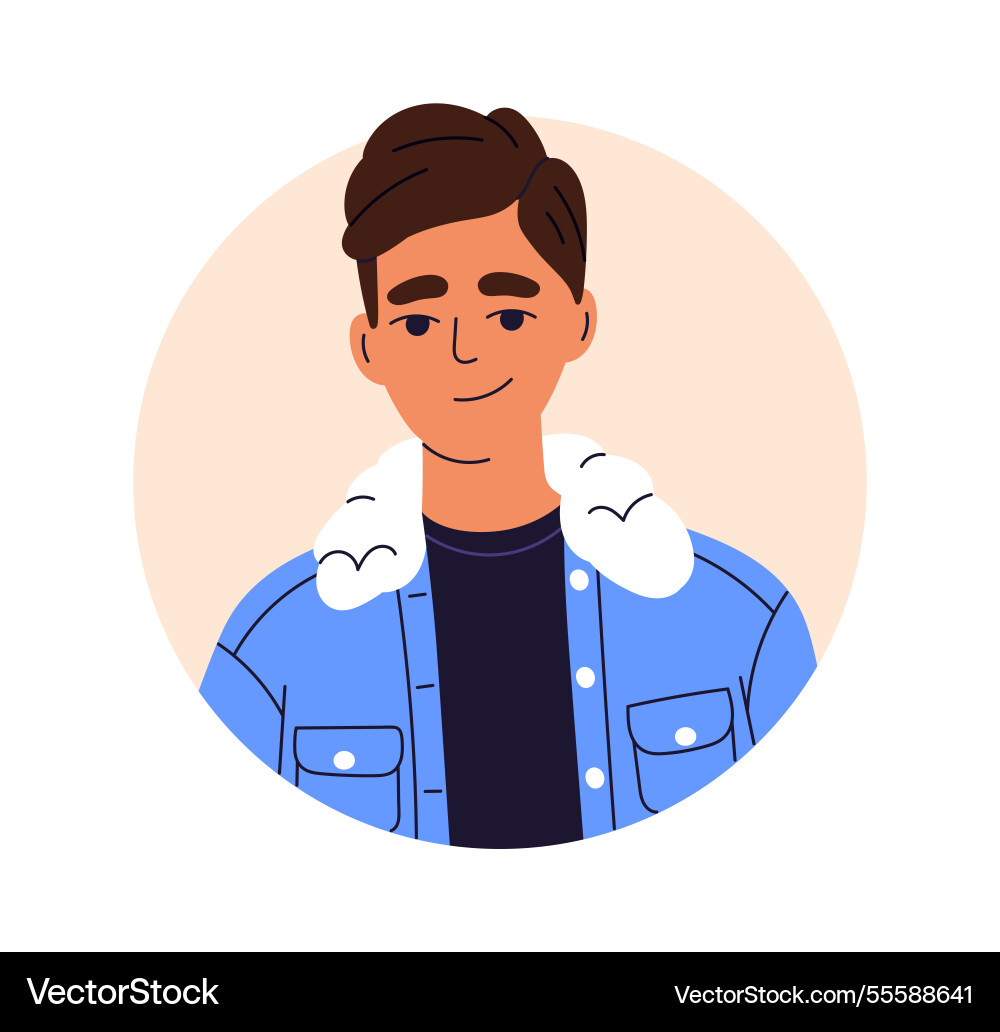 Man head avatar young male character face Vector Image