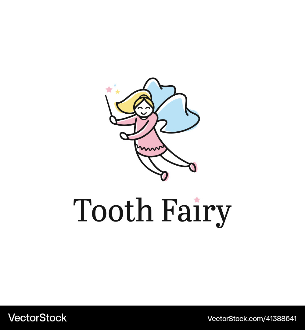 Tooth fairy logo concept Royalty Free Vector Image