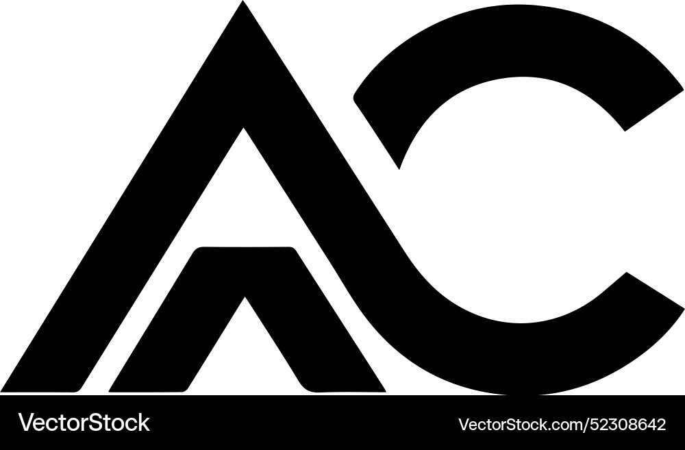 Ac logo design silhouette Royalty Free Vector Image