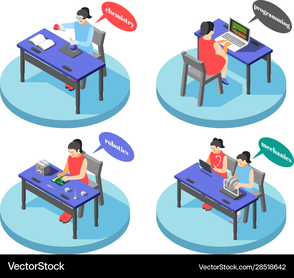 Children technical training concept Royalty Free Vector