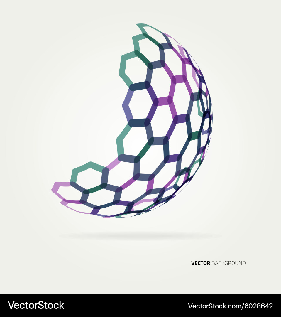 Hexagon Sphere Abstract Template Royalty Free Vector Image