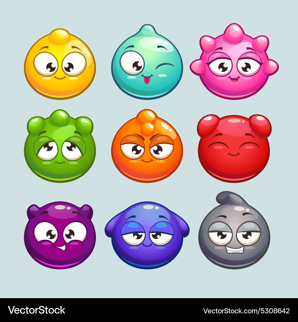 Jelly ball characters Royalty Free Vector Image