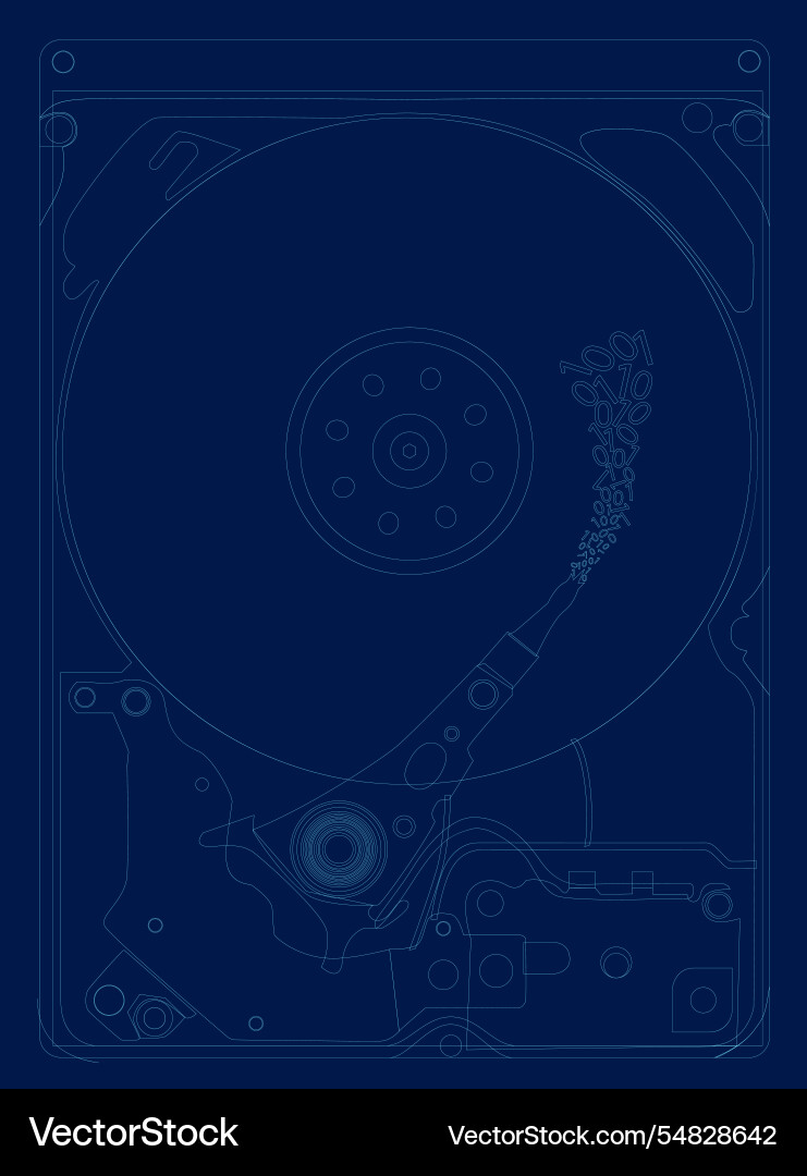 Opened hard drive disk contour Royalty Free Vector Image Opened hard drive disk contour Royalty Free Vector Image