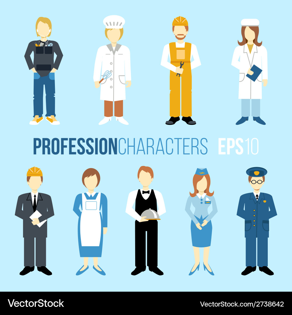 Proffession characters set Royalty Free Vector Image