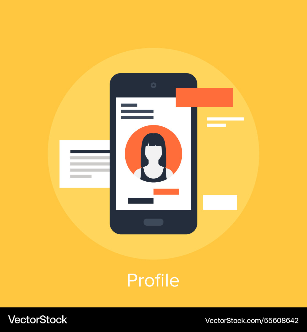 Profile concept Royalty Free Vector Image - VectorStock