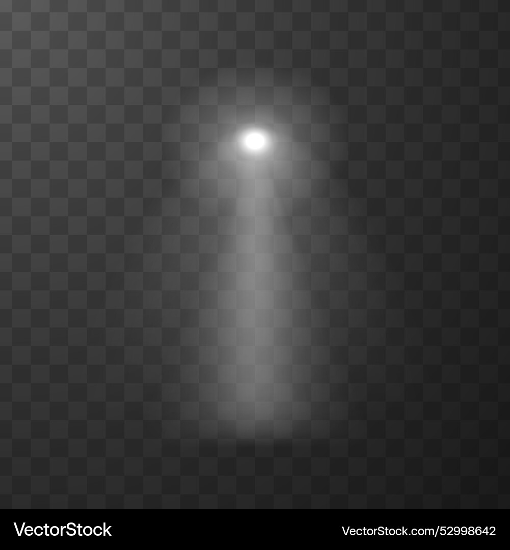 Spotlight effect with dust on transparent Vector Image
