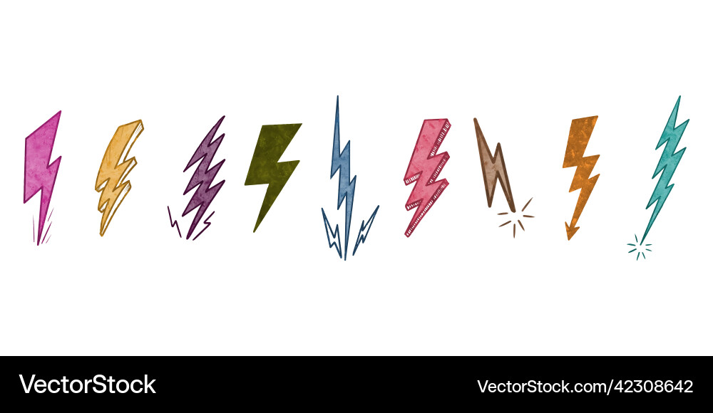 Watercolor hand drawn electric lightning bolt Vector Image