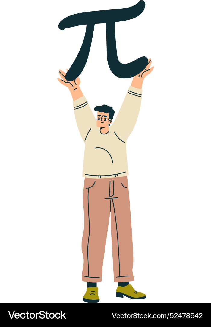 Young man standing with number engaged Royalty Free Vector