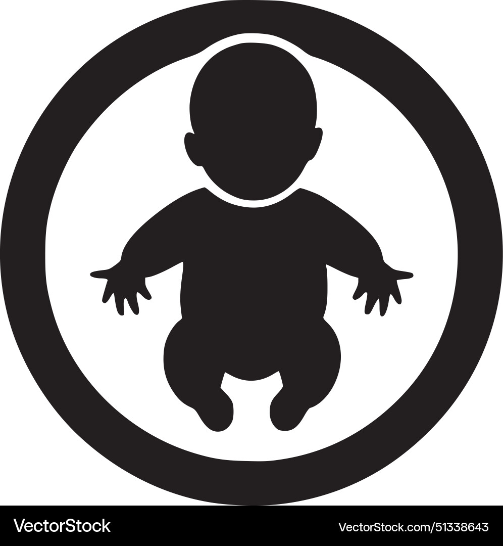 Baby - minimalist and flat logo Royalty Free Vector Image