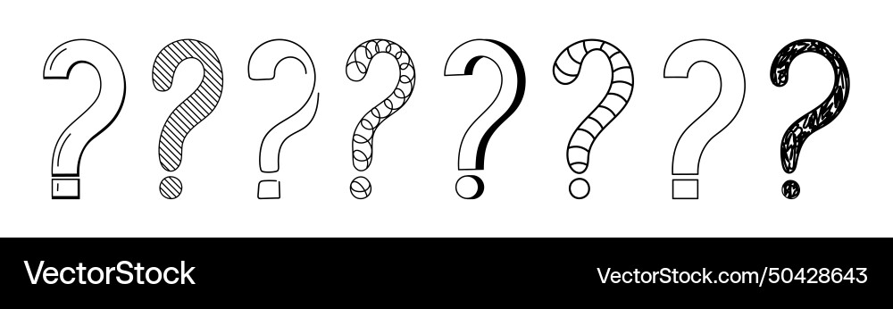 Doodle question mark hand drawn sketch Royalty Free Vector