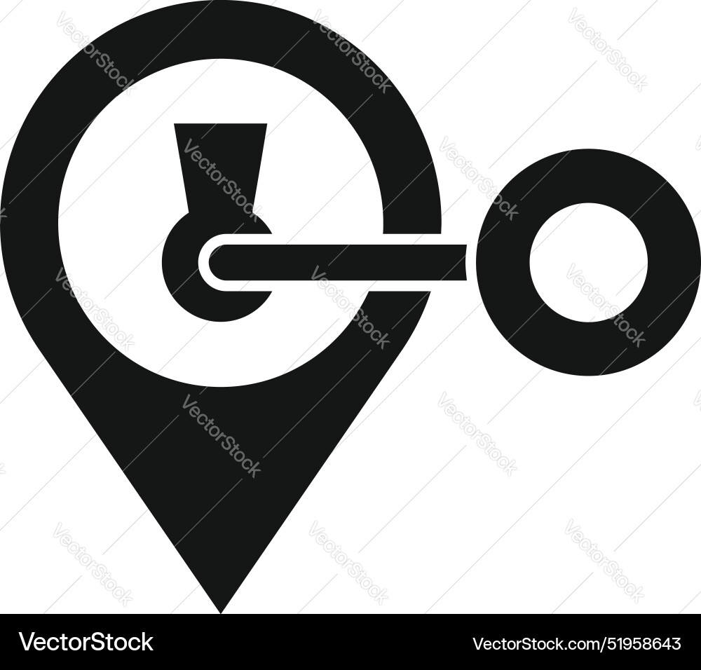 Location pin showing time management with clock Vector Image