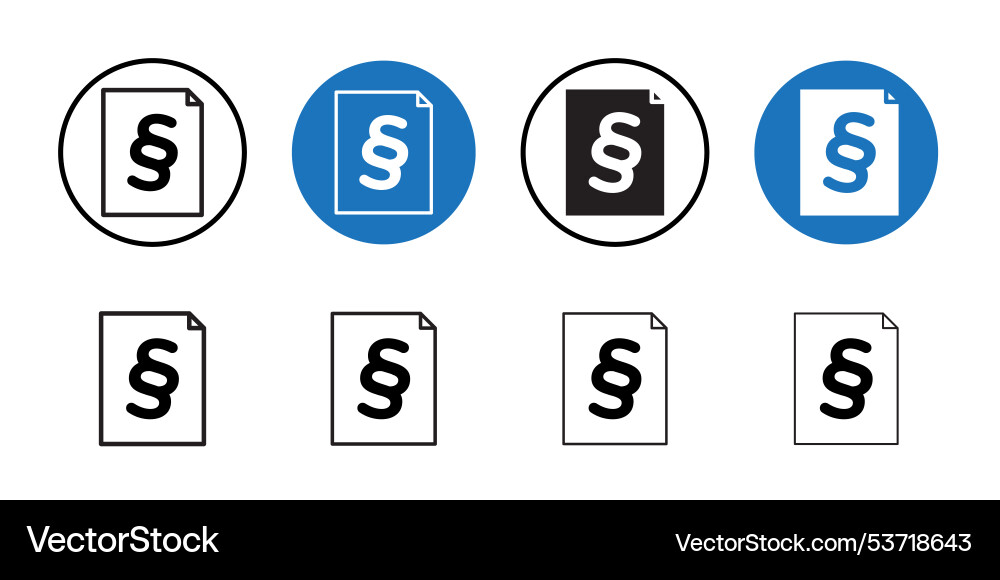 Paragraph icon thin line art collection Royalty Free Vector