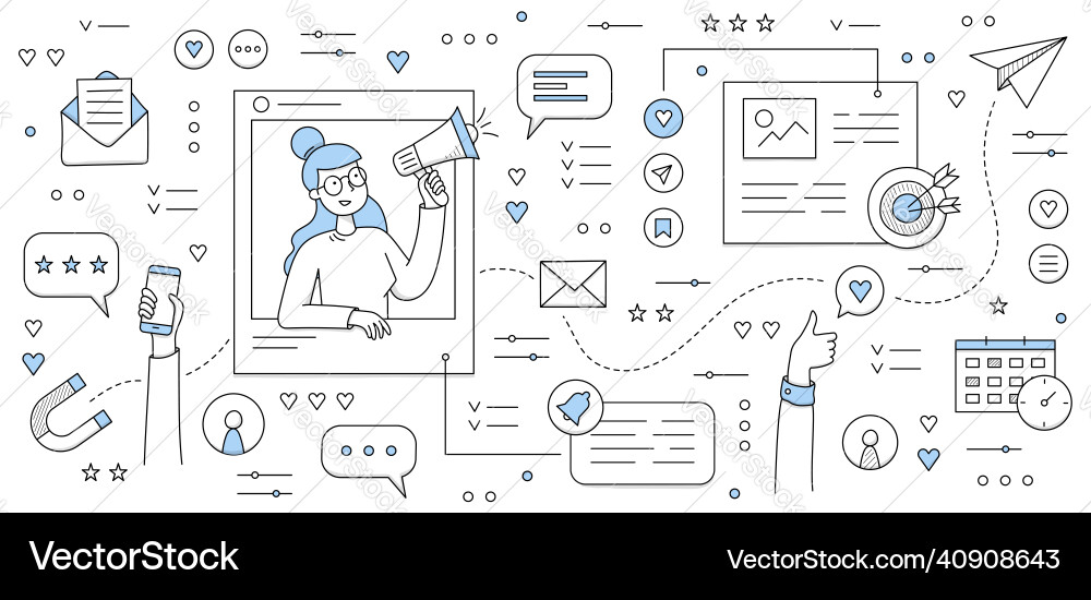 Smm social media marketing concept Royalty Free Vector Image
