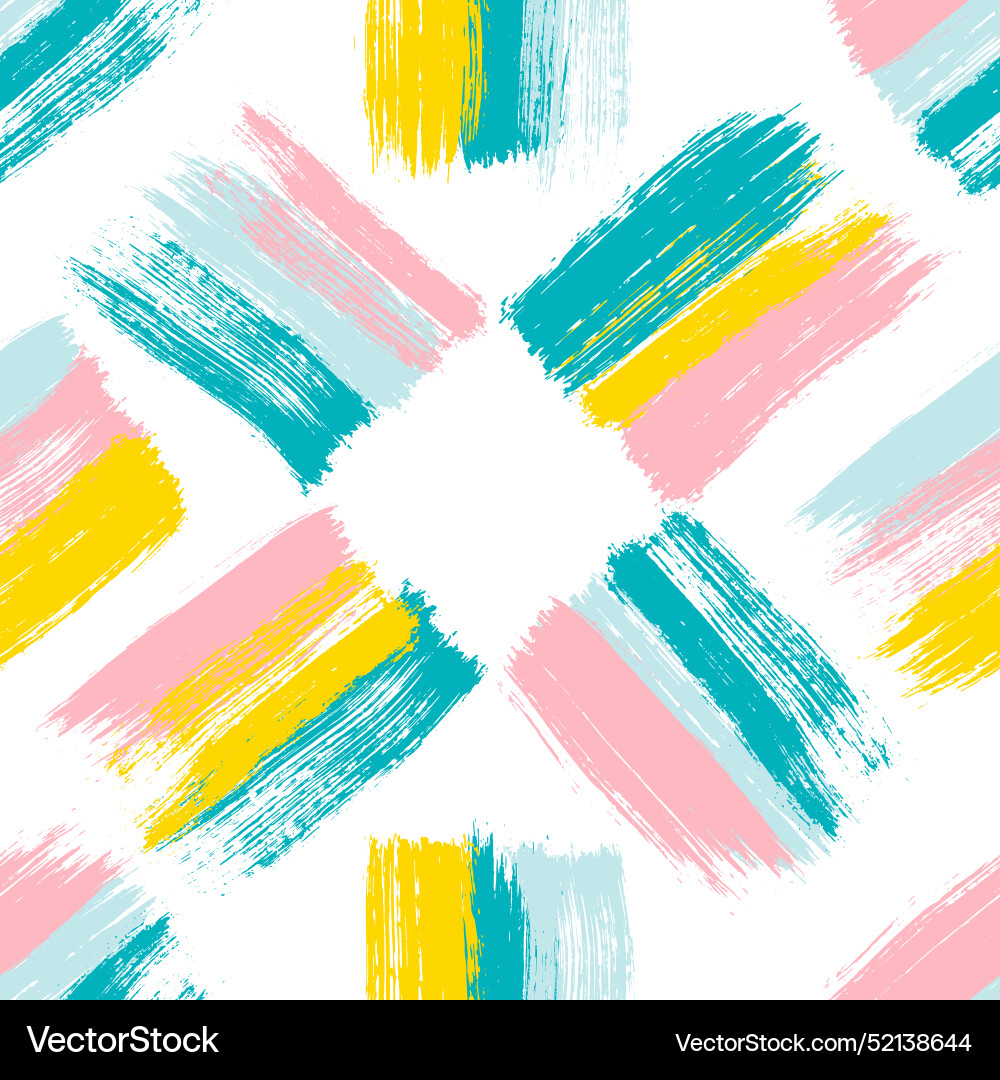Art seamless pattern with brush paint stroke Vector Image