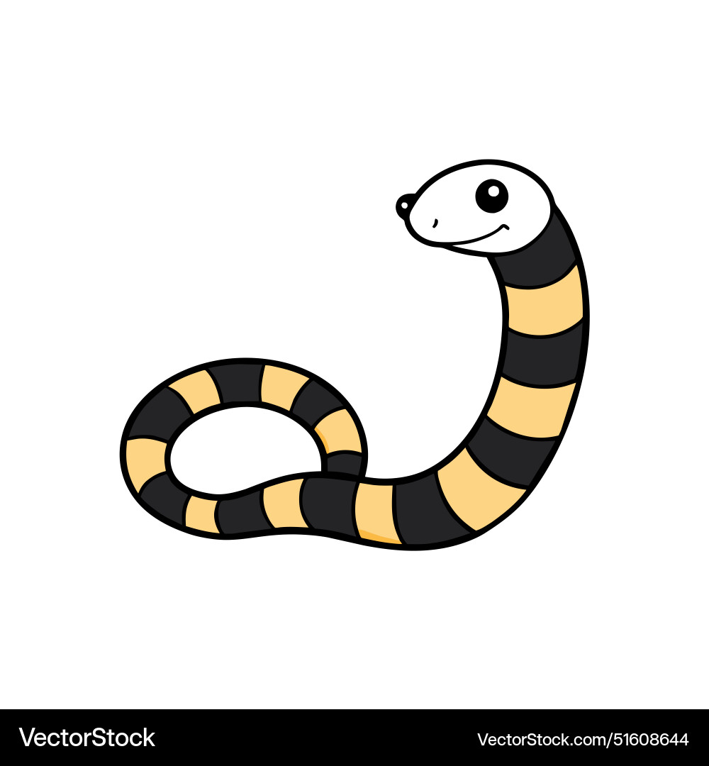 Banded krait snake stands icon Royalty Free Vector Image