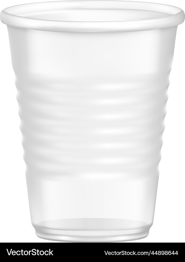 Disposable plastic cup composition Royalty Free Vector Image