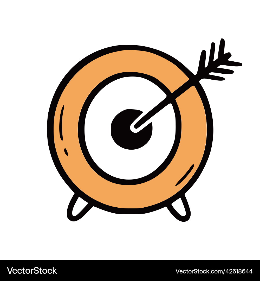 Goal target element doodle sketch Royalty Free Vector Image