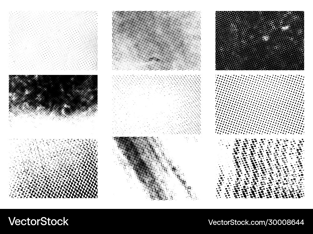 Halftone texture set Royalty Free Vector Image
