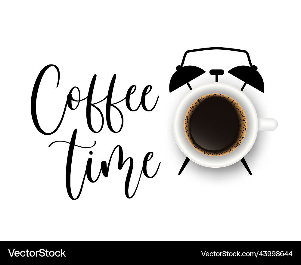 Handwritten brush lettering coffee time Royalty Free Vector