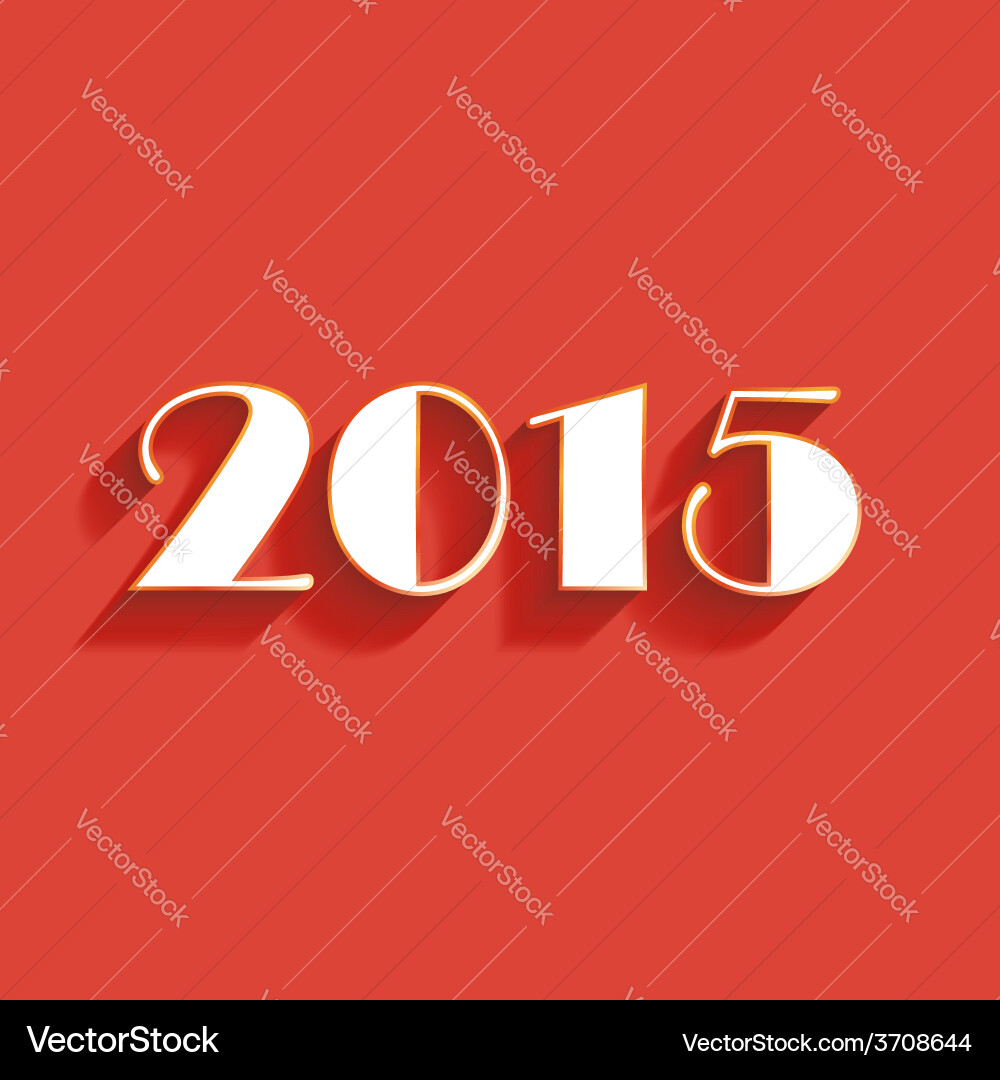 Happy new year 2015 creative greeting card design Vector Image
