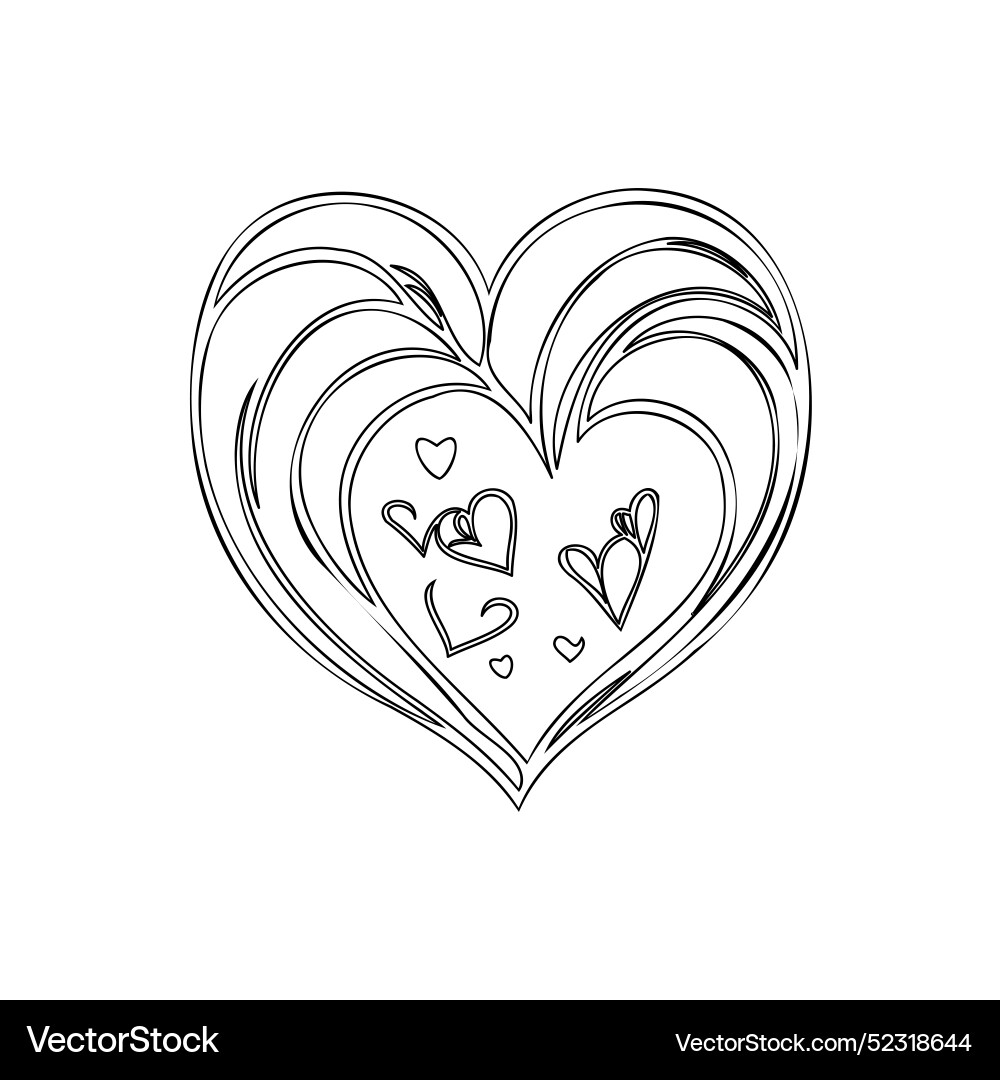 Love valentine outline sketch Royalty Free Vector Image