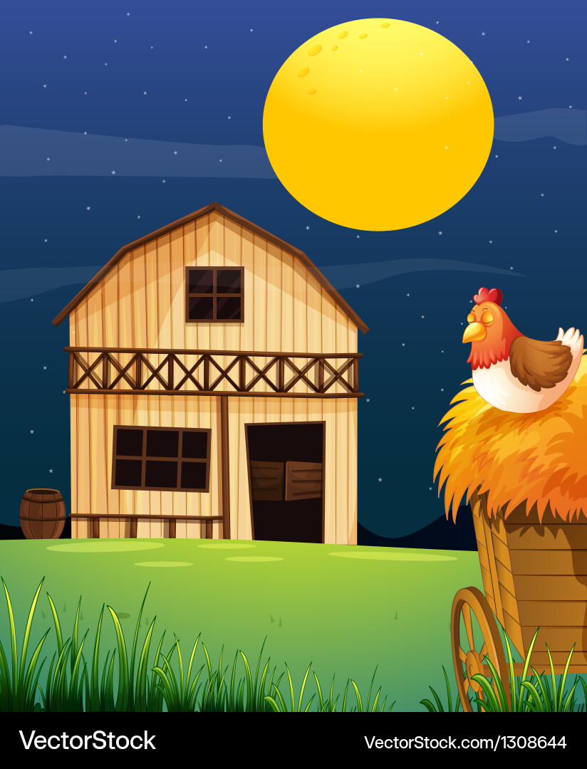 Rural Farm Scene Royalty Free Vector Image - VectorStock
