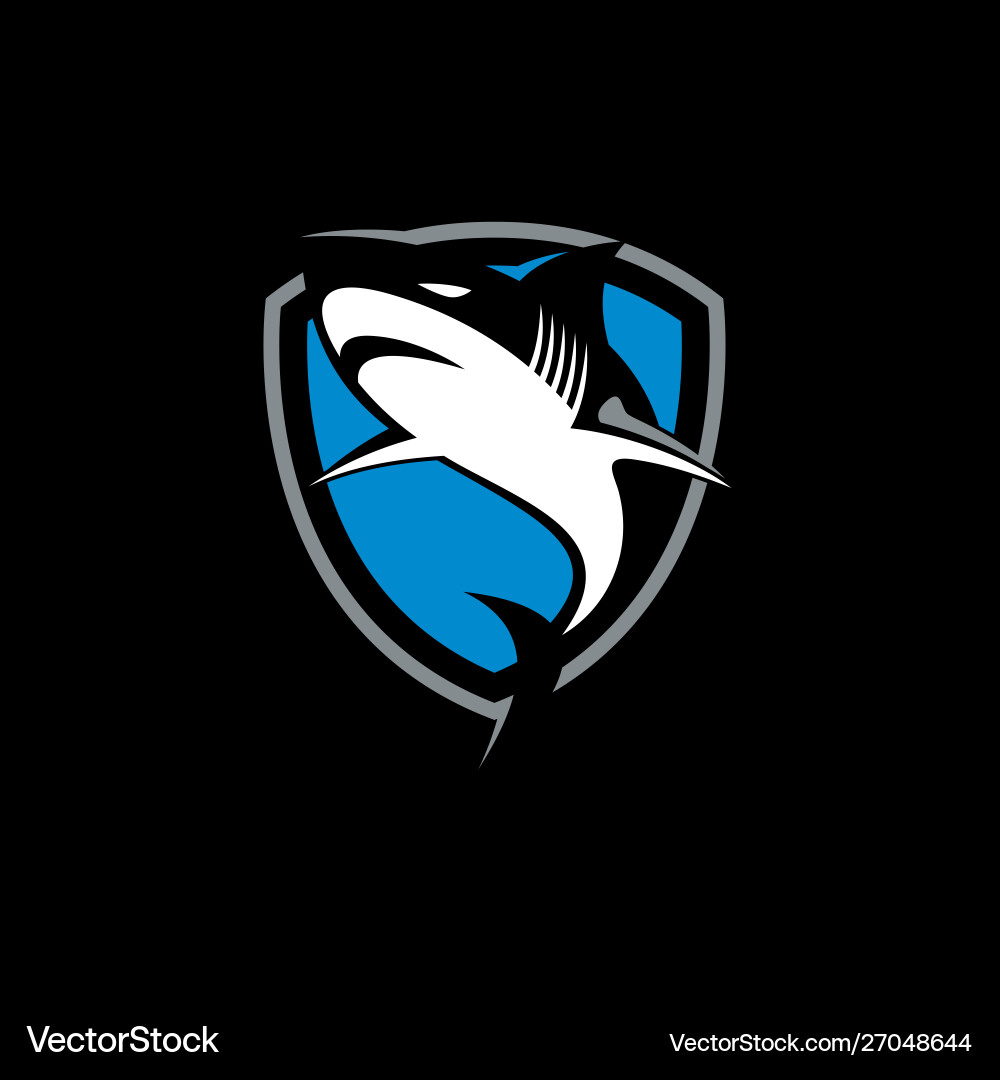 Shark Shield Logo Royalty Free Vector Image - VectorStock
