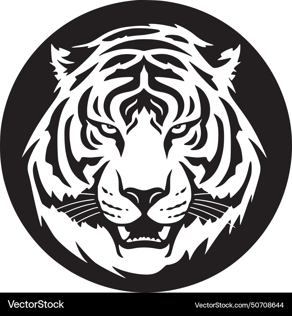 Tiger - minimalist and flat logo Royalty Free Vector Image