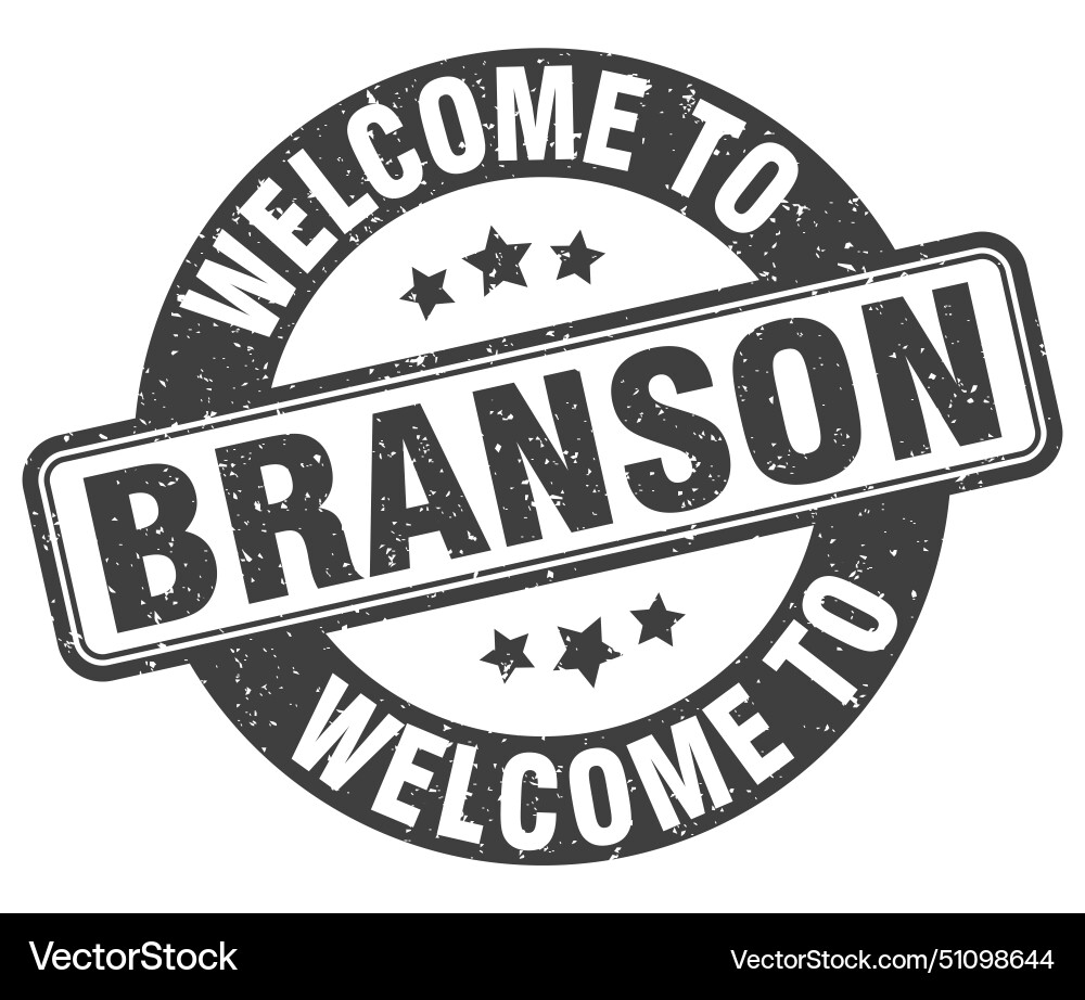 Welcome to branson stamp round sign Royalty Free Vector