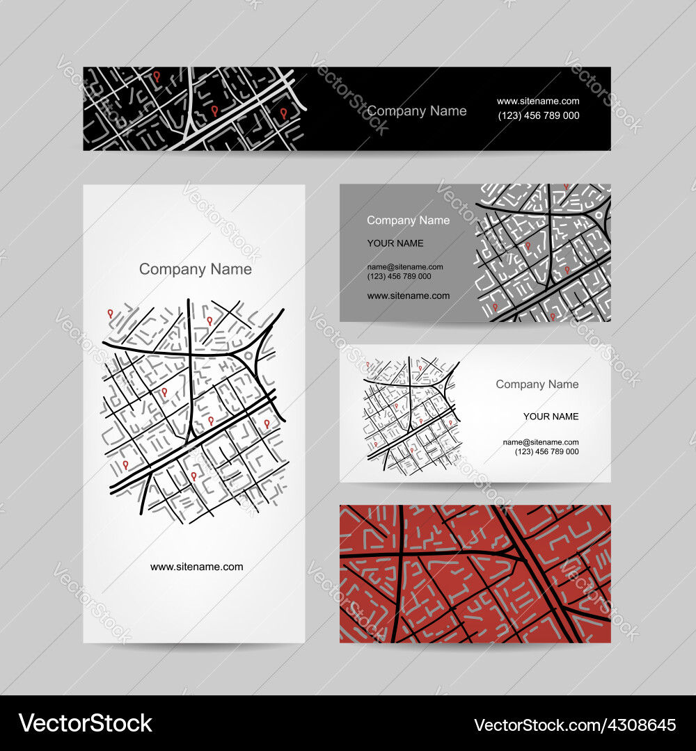City Map Business Card Royalty Free Vector Image