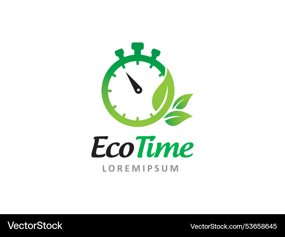 Eco time logo symbol or icon template Royalty Free Vector